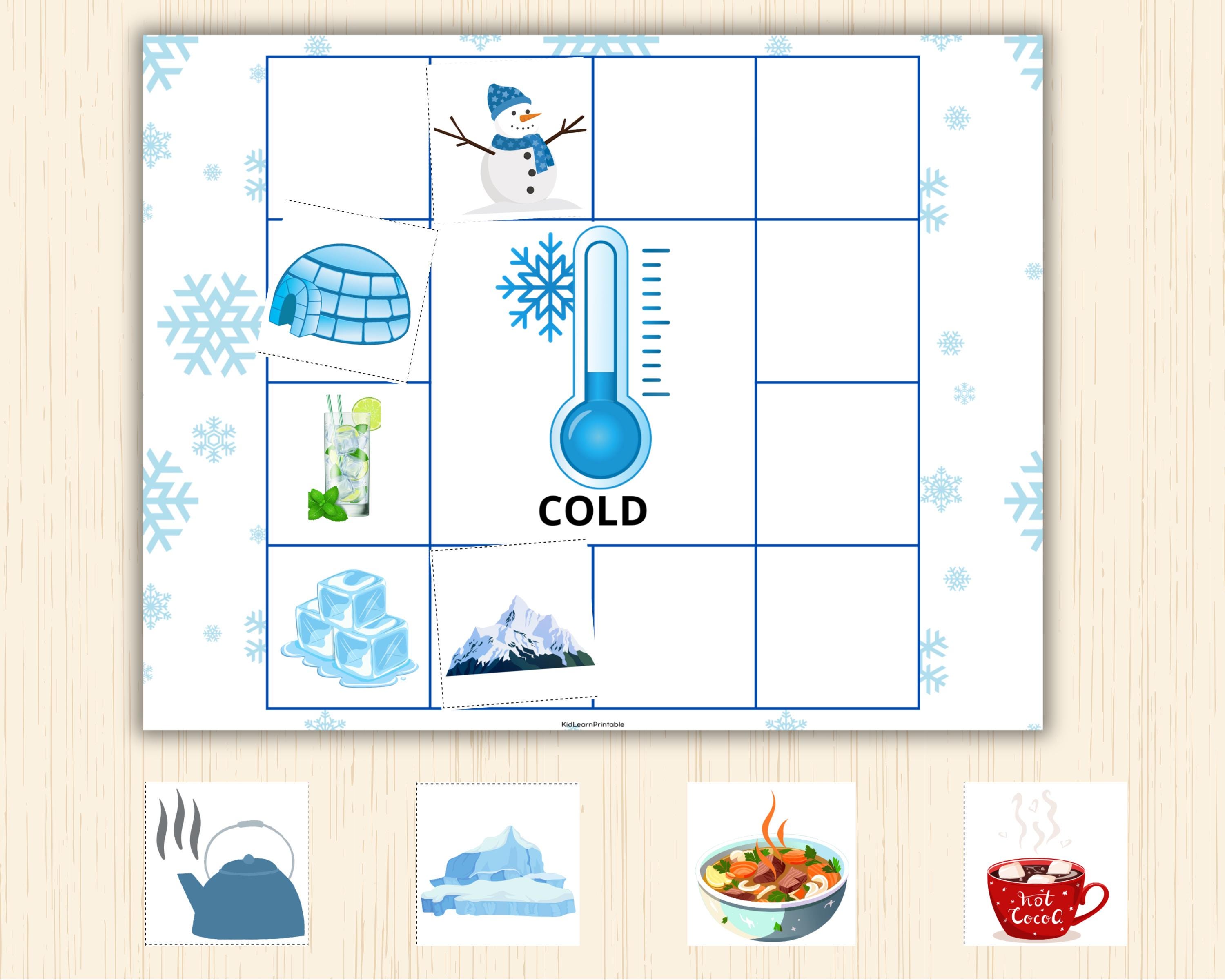 Hot and Cold Sorting,hot and Cold Activity Pack for Kids,preschool ...