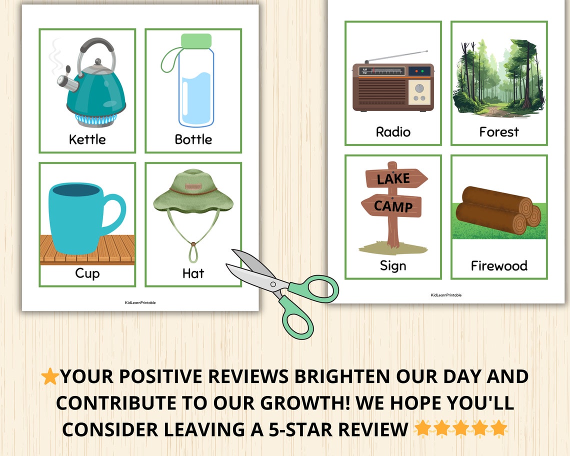 Camping Flash Cards,alphabet Flashcards,kindergarten Prek,seasonal ...