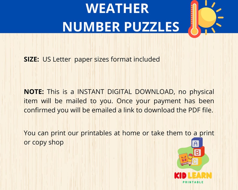 Weather Puzzles,weather Preschool, Number Sequence Puzzles, 1-10 ...