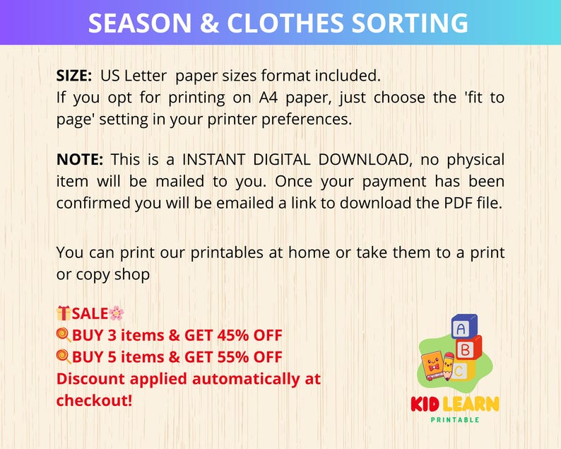 Seasons Sorting Mats,sort by Season,season Sorting Activity,match the ...