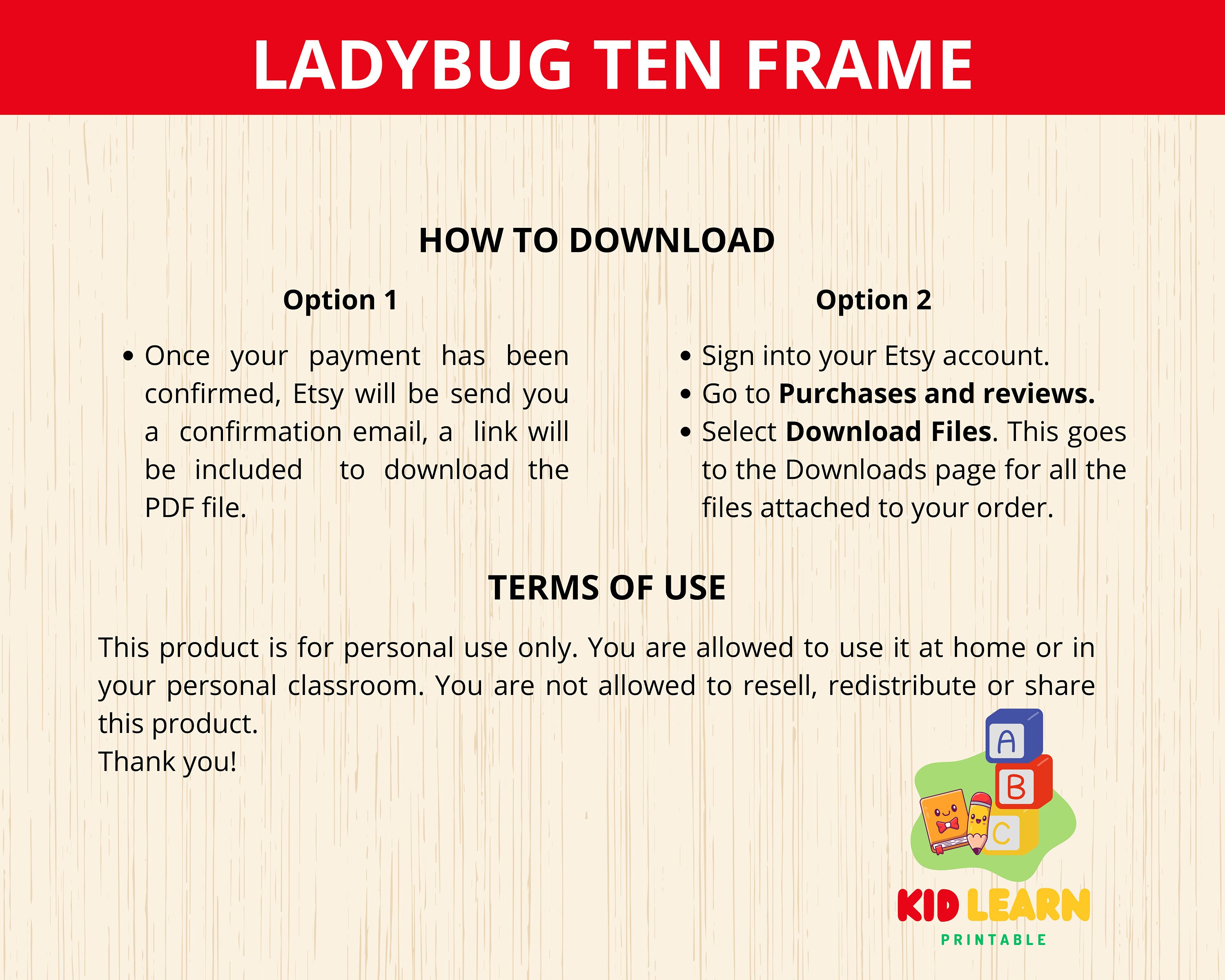 Ladybug Ten Frame,ladybug Printable Game,numbers 1-10,count and Match ...
