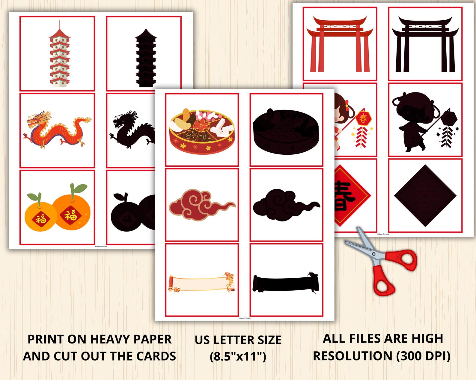 Chinese New Year Shadow Matching,matching Activity,lunar New Year ...