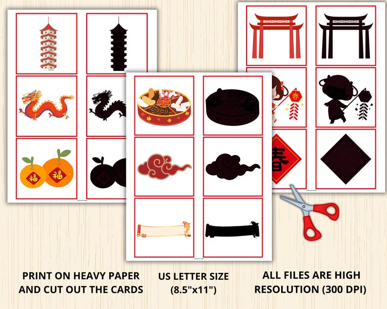 Chinese New Year Shadow Matching,matching Activity,lunar New Year ...