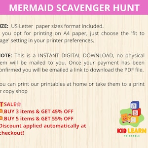 Mermaid Scavenger Hunt,mermaid Trasure Hunt,mermaid Birthday Party Game ...