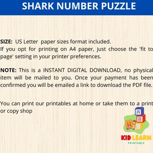Shark Puzzles,counting Activity,number Puzzle,math Puzzles,math Skills ...