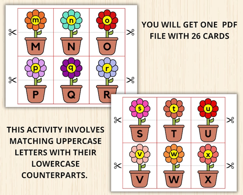 Flower Alphabet Match, Spring Preschool Activity,alphabet Matching Game ...