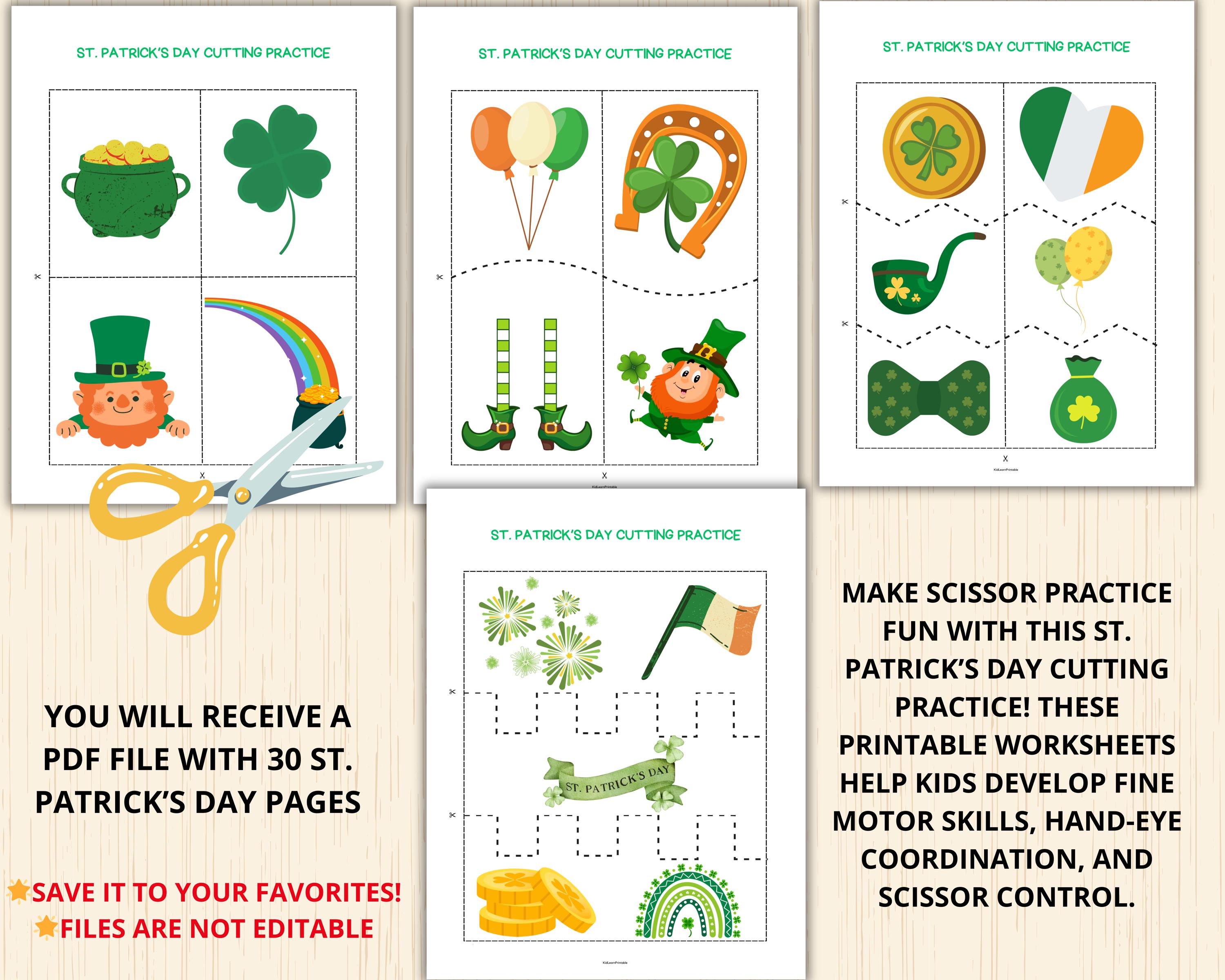 St. Patricks Day Cutting Strips,saint Patrick Scissor Strips,st ...