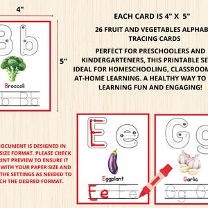 Fruit Alphabet Tracing Cards,alphabet Tracing Worksheets,fruits and ...