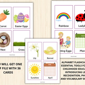 Easter Montessori Flashcards for Kids Easter Flash Cards Spring ...