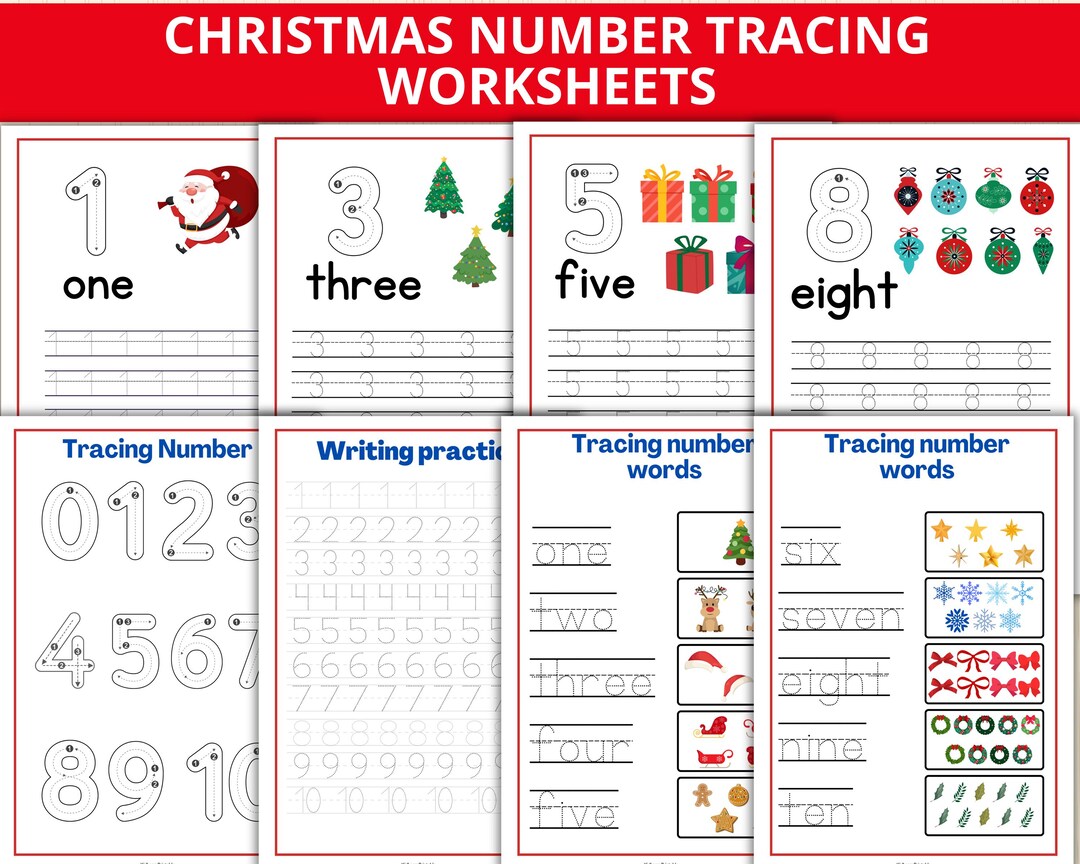 Christmas Number Tracing,christmas Number Worksheets,numbers Writing ...