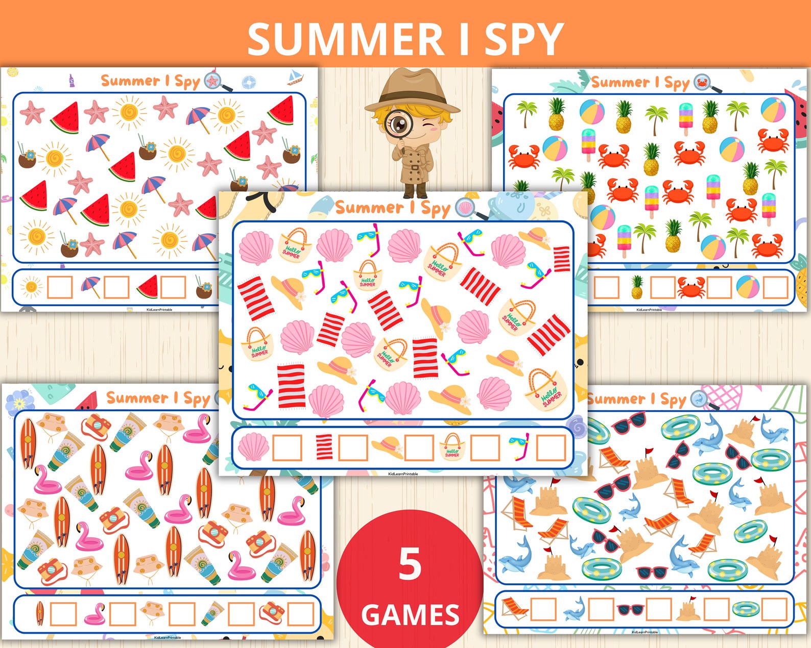 Summer I Spy,counting Activity,look and Find,summer Preschool ...