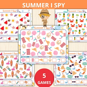 Summer I Spy,counting Activity,look and Find,summer Preschool ...