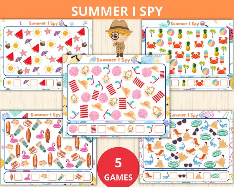 Summer I Spy,counting Activity,look and Find,summer Preschool ...