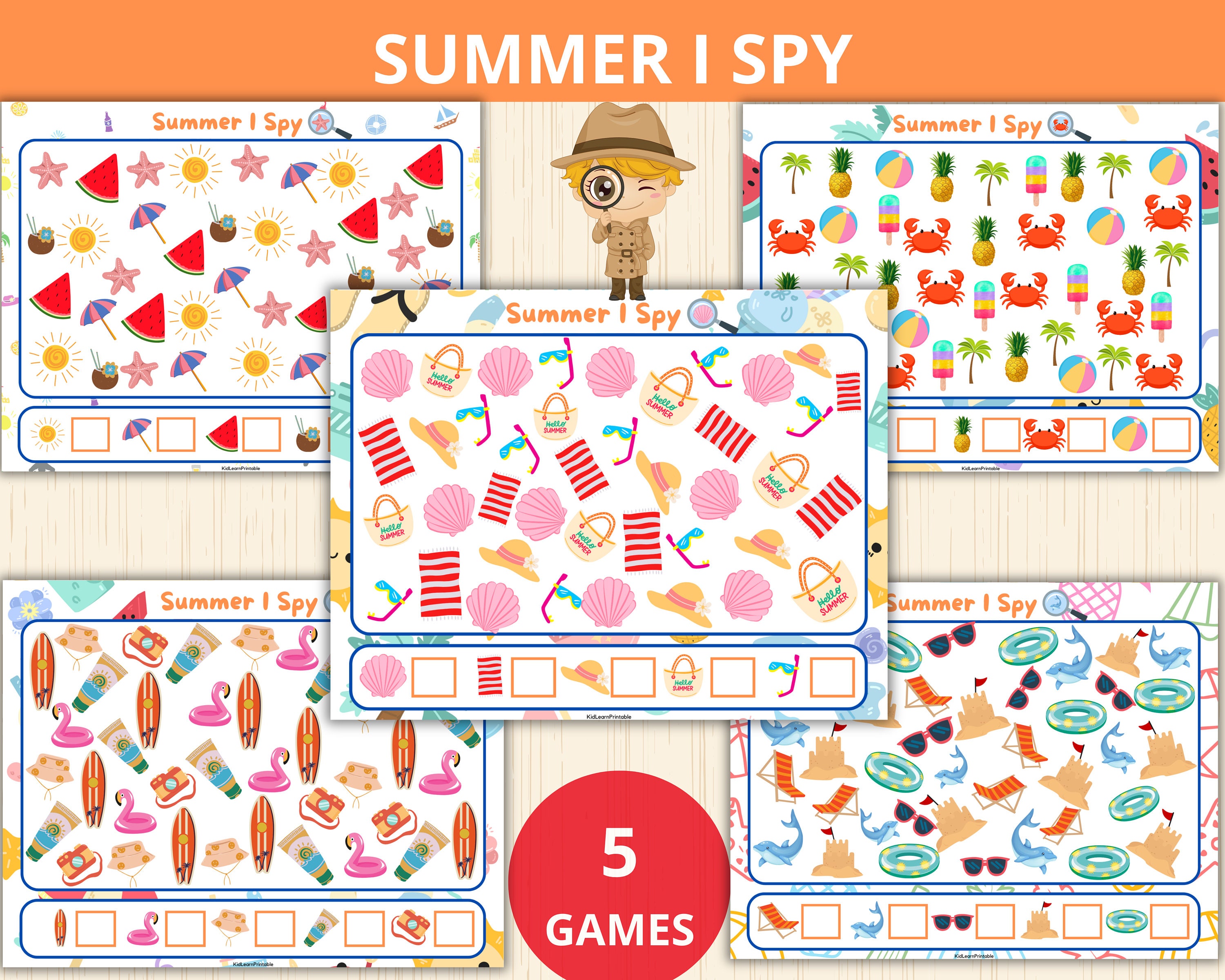 Summer I Spy,counting Activity,look and Find,summer Preschool ...