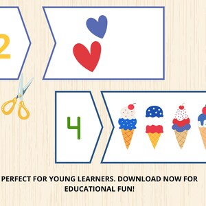 4th of July Number Matching,4th of July Puzzle,counting Activity,number ...