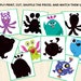 Monster Shadow Matching Games,monster Matching Activity,monster Puzzles ...