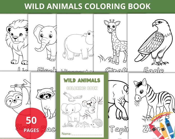 Printable Animals Coloring Pages for Kids and Adults | 90 Pages ...