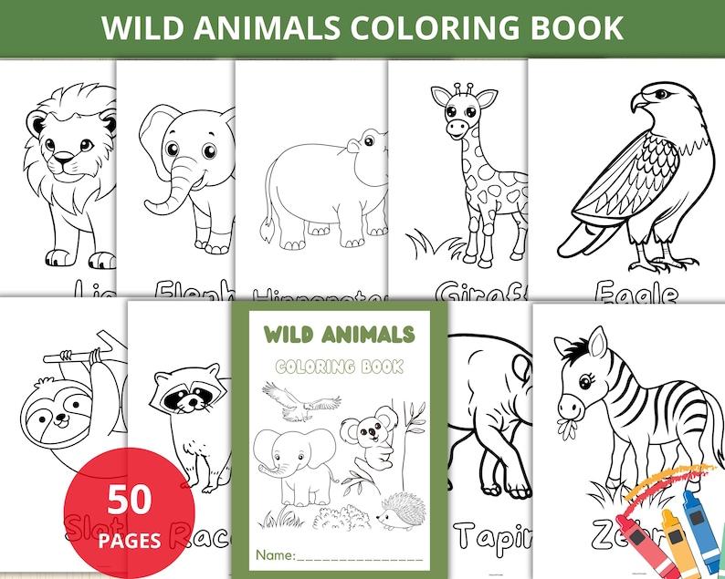 Wild Animals Coloring Pages,zoo Animals Coloring Pages,animal Coloring ...
