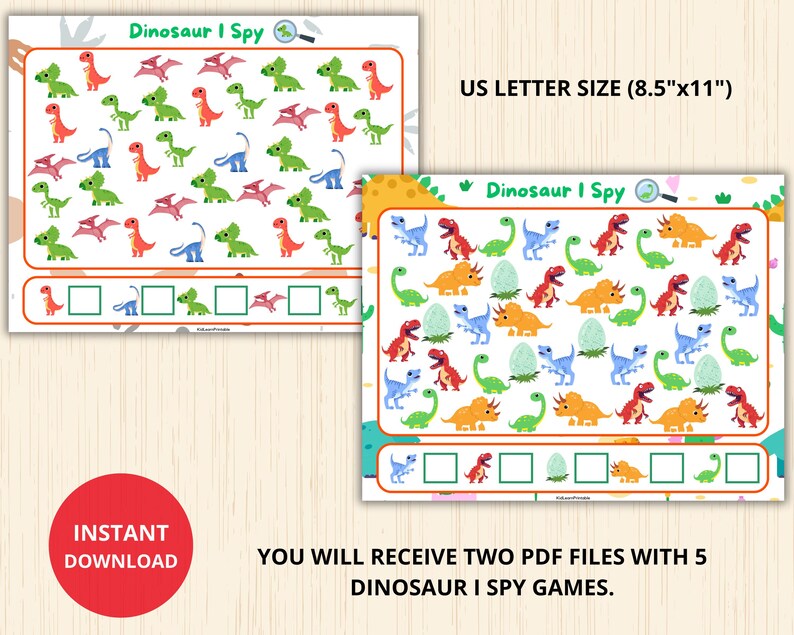Dinosaurs I Spy,seek and Find,look and Find,dinosaur Party Game,i Spy ...