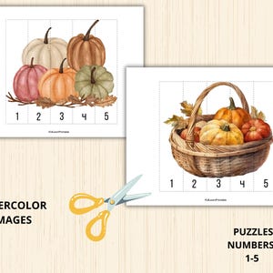 Pumpkin Number Sequence Puzzles,autumn Activity,fall Preschool,counting ...