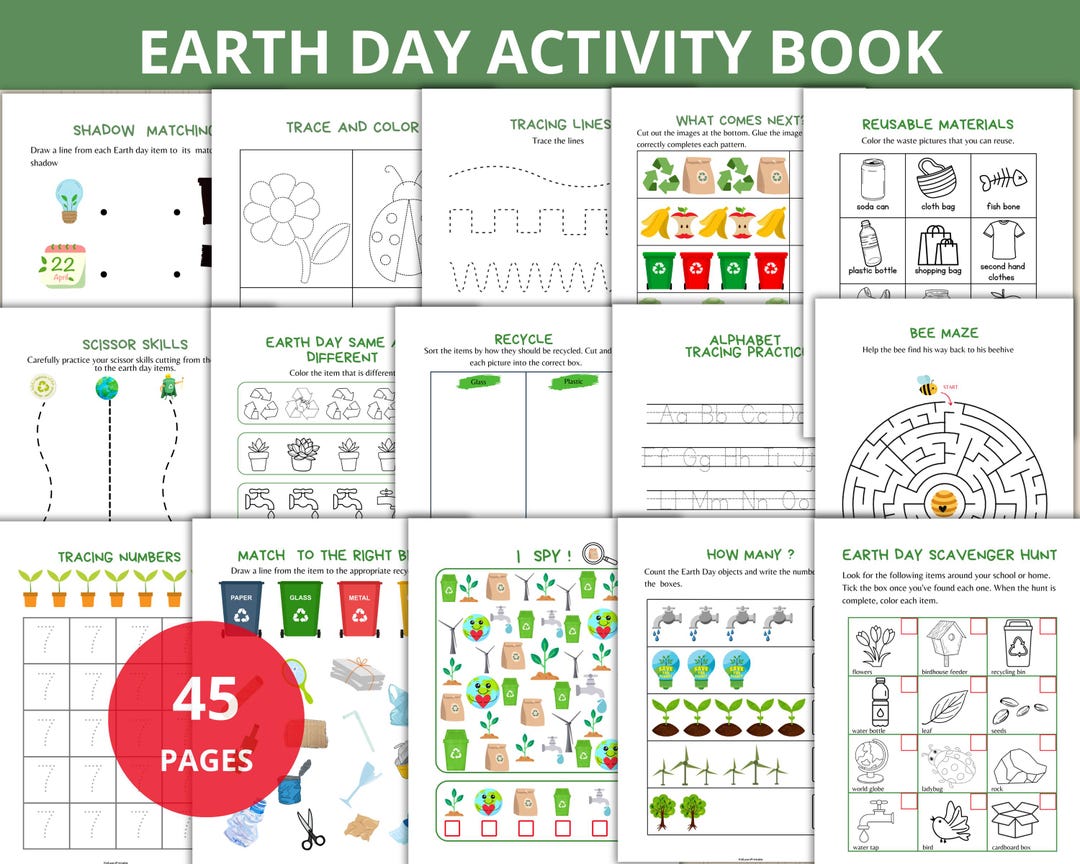 Earth Day Activity Pack,earth Day Activity Book,earth Day Preschool ...