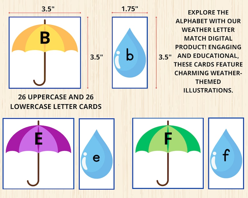 Weather Letter Match, Preschool Letters,alphabet Matching Game,alphabet ...