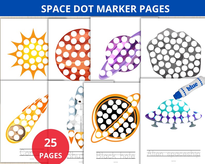 Space Dot Marker Pages,solar System Dot Marker Worksheets,outer Space ...