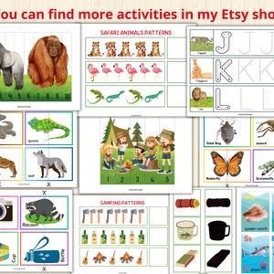 Camping Alphabet Cards,camping Flashcards,camping Montessori,camp Cards ...