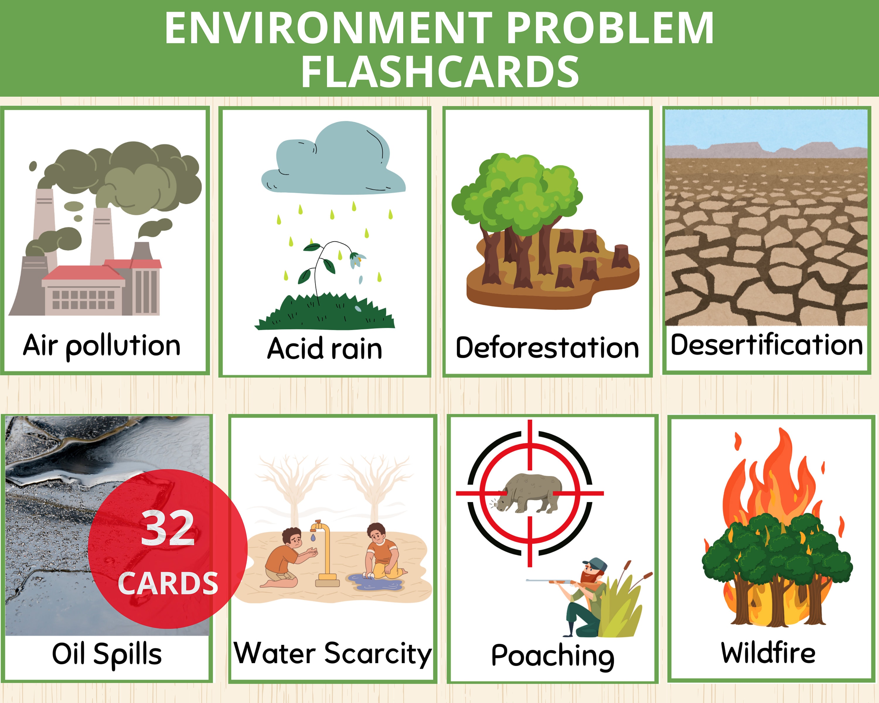Environment Day Flashcards,earth Day Activity for Kids,earth Day ...