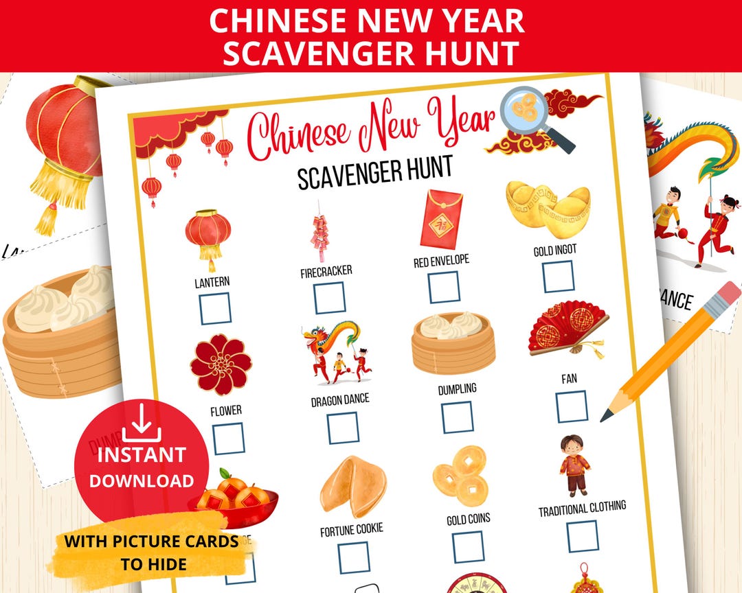 Chinese New Year Scavenger Hunt,indoor Treasure Hunt,lunar New Year ...