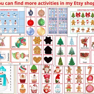 Christmas Flashcard,winter Flashcard,christmas Montessori Prek,holiday ...