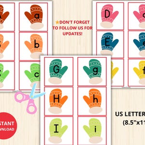 Mitten Letter Match,uppercase Lowercase Match,winter Preschool,winter ...