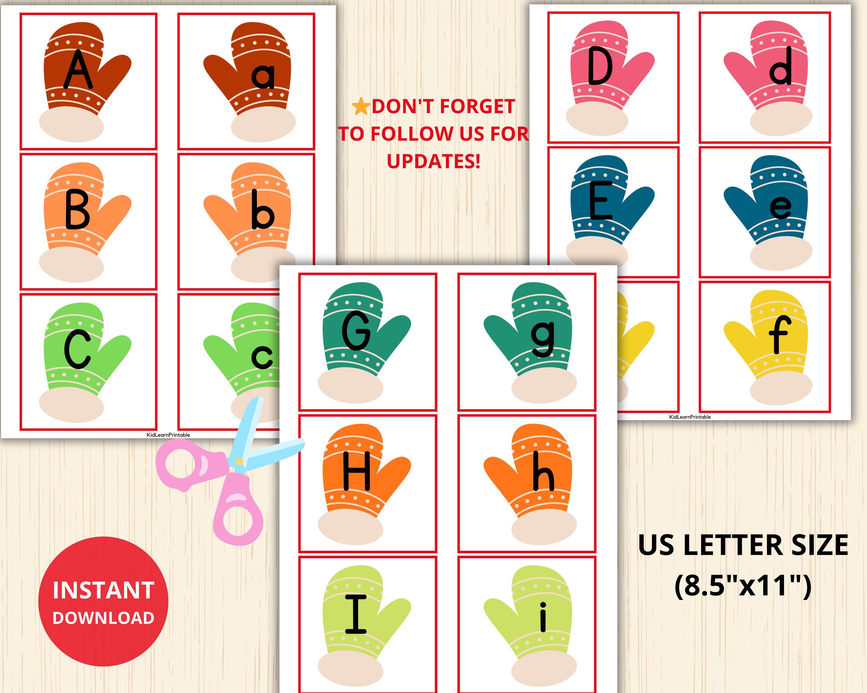 Mitten Letter Match,uppercase Lowercase Match,winter Preschool,winter ...