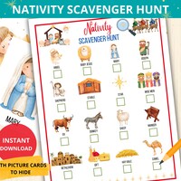 Christmas Scavenger Hunt - Nativity Scavenger Hunt - Christmas Treasure ...