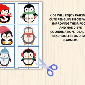 Penguin Matching Game,winter Match Activity,match the Halves,winter ...