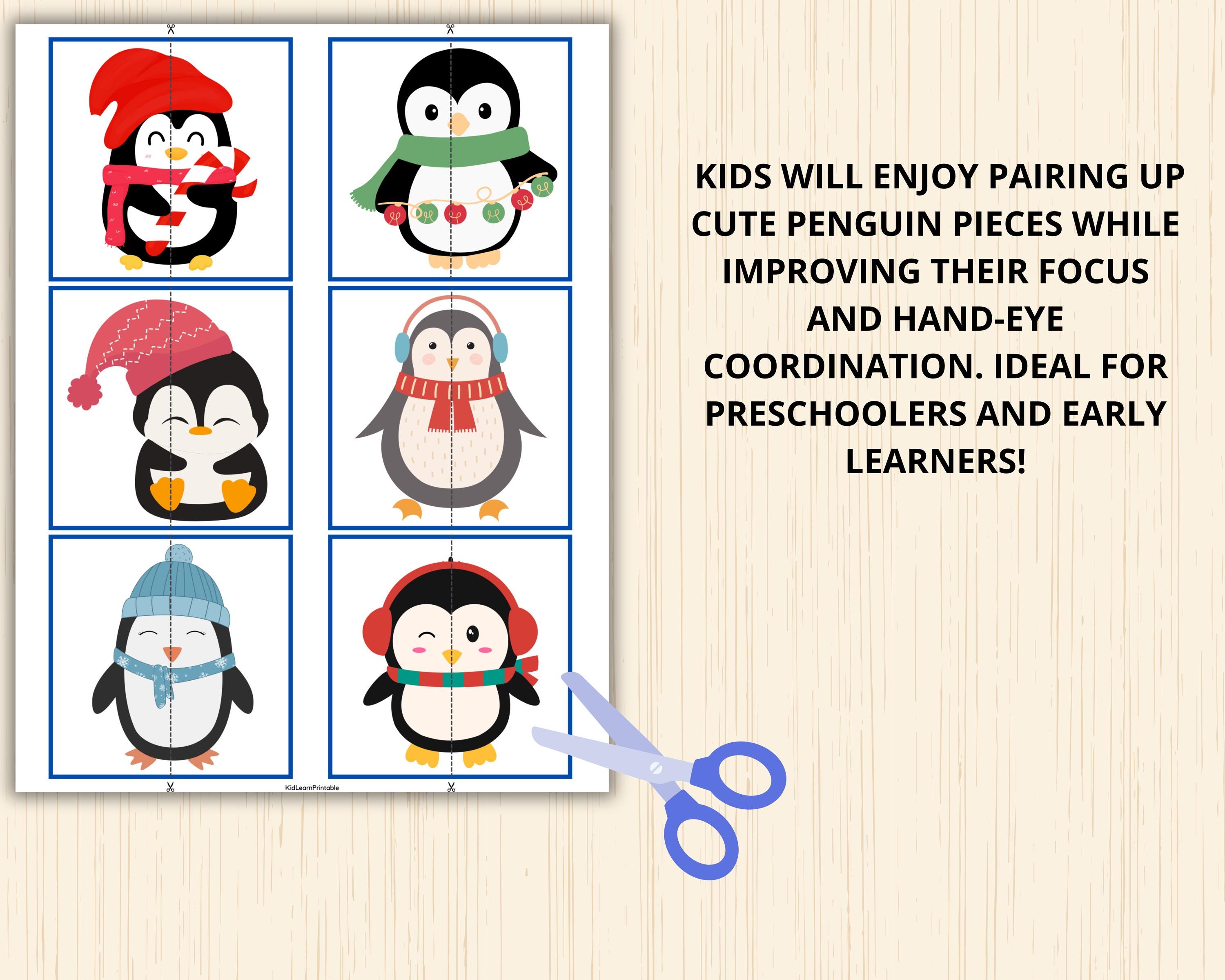 Penguin Matching Game,winter Match Activity,match the Halves,winter ...