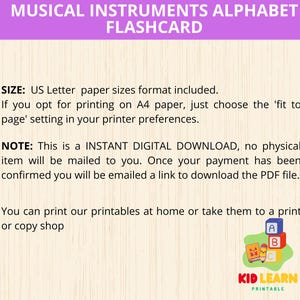 Musical Instruments Alphabet Cards,music Instruments Flashcards,music ...