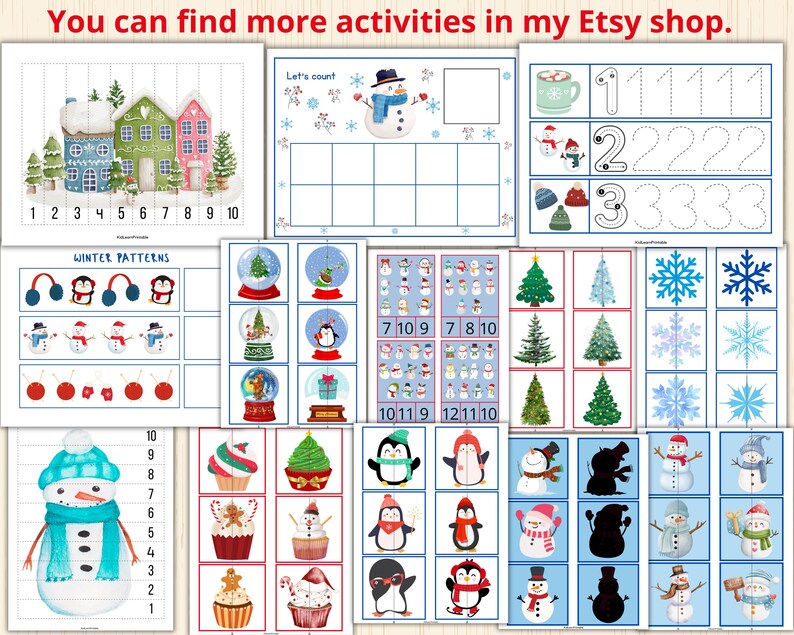 Penguin Matching Game,winter Match Activity,match the Halves,winter ...