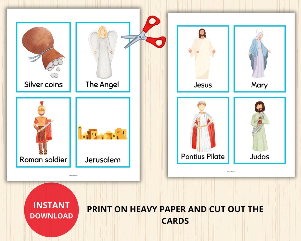 Easter Story Flashcards,religeous Easter Flash Cards,christian Easter ...