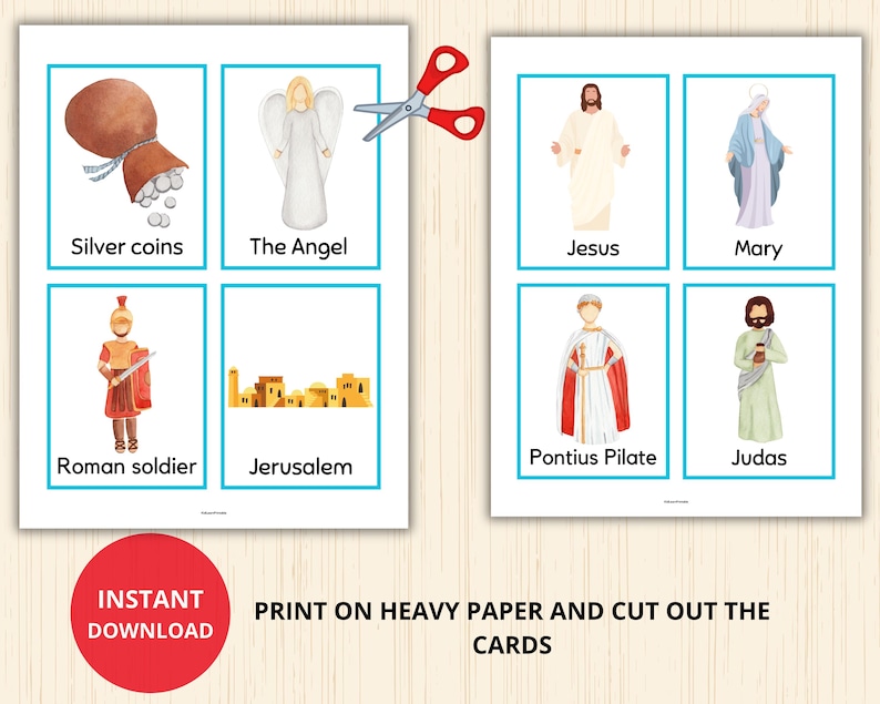 Easter Story Flashcards,religeous Easter Flash Cards,christian Easter ...