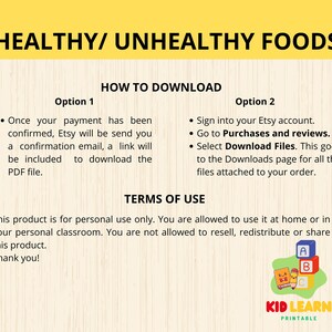 Healthy or Unhealthy Food Sorting,dental Health, Health Nutrition ...