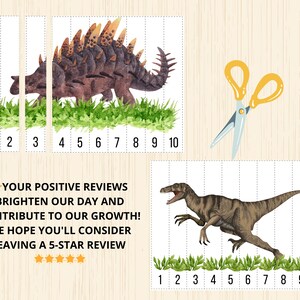 Dinosaur Puzzle Number,dinosaur Sequence Puzzles,montessori Preschool ...