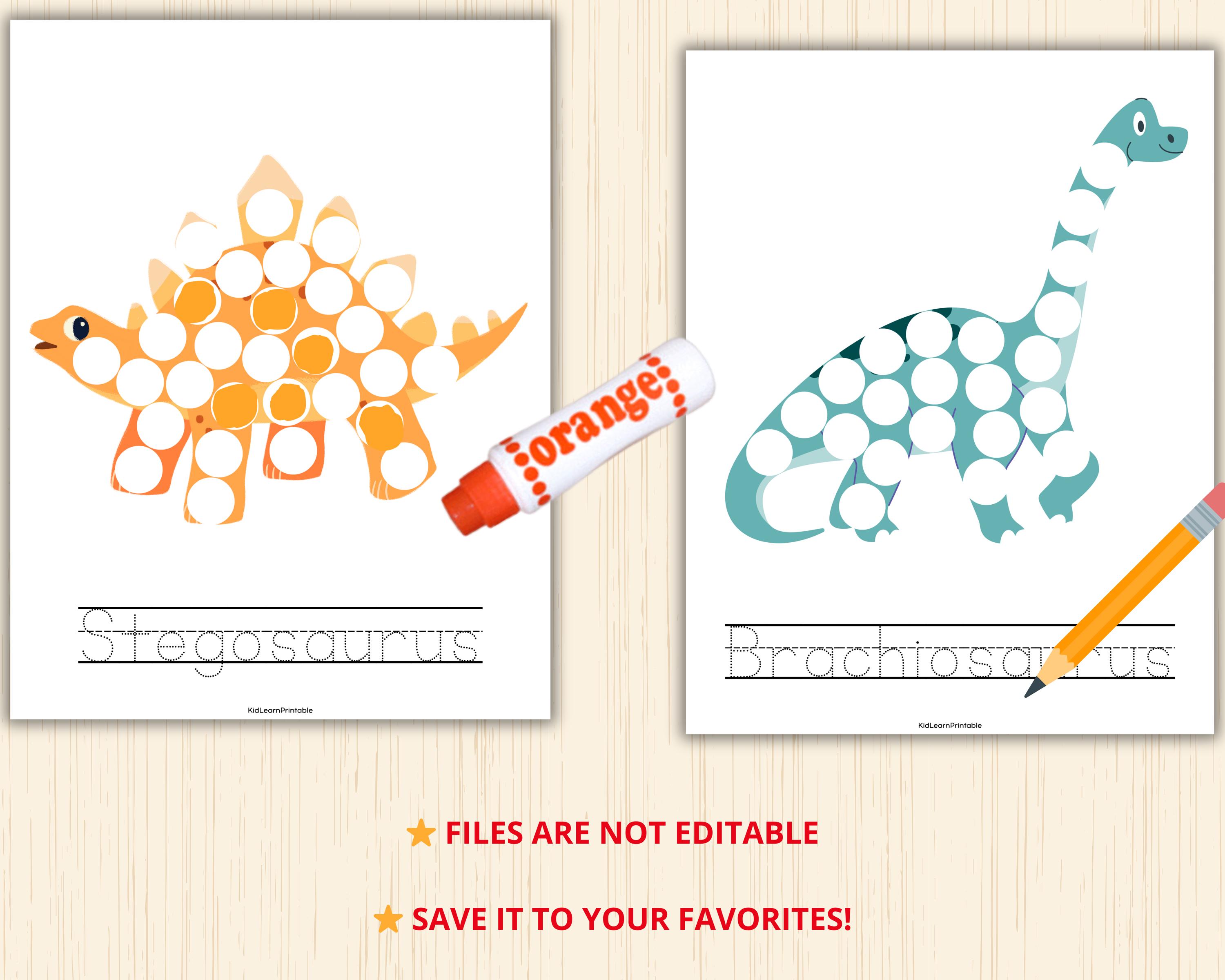 Dinosaur Dot Marker,dinosaur Do a Dot Paintings,dot Marker Worksheets ...