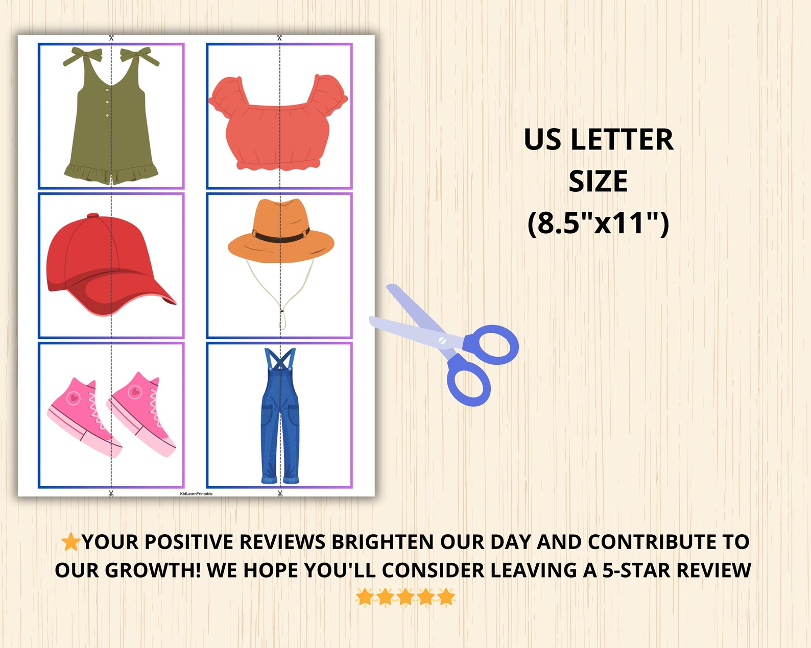 Clothes Matching Game,clothing Activity for Kids,montessori Clothes ...