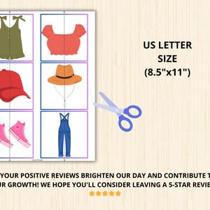 Clothes Matching Game,clothing Activity for Kids,montessori Clothes ...