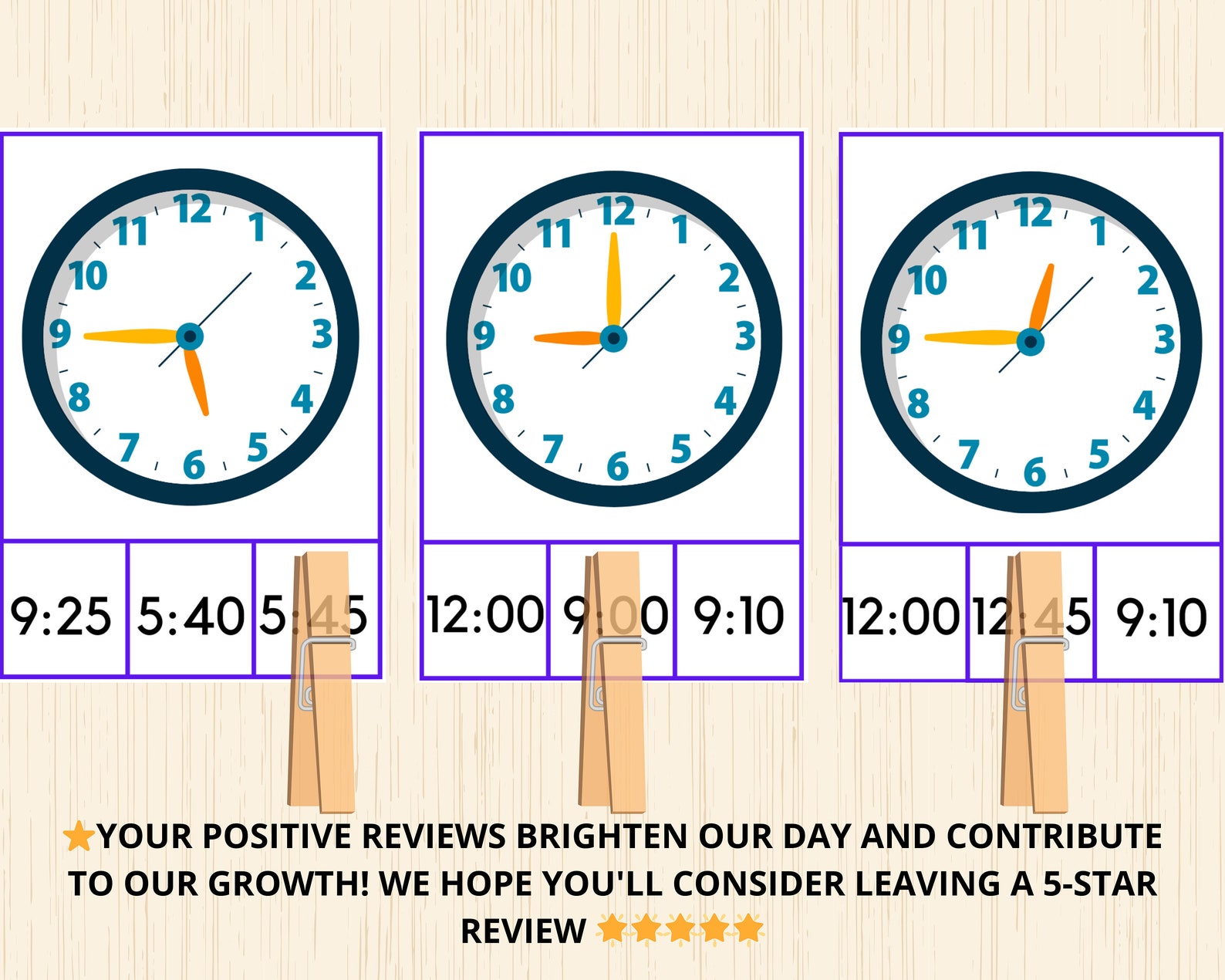 Telling Time Clip Cards,clock Activity,tell the Time Activity,learn the ...