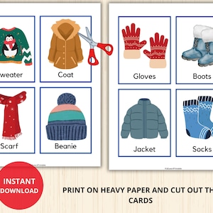 Winter Clothing Flashcard ,winter Clothes Flashcard,winter Vocabulary ...