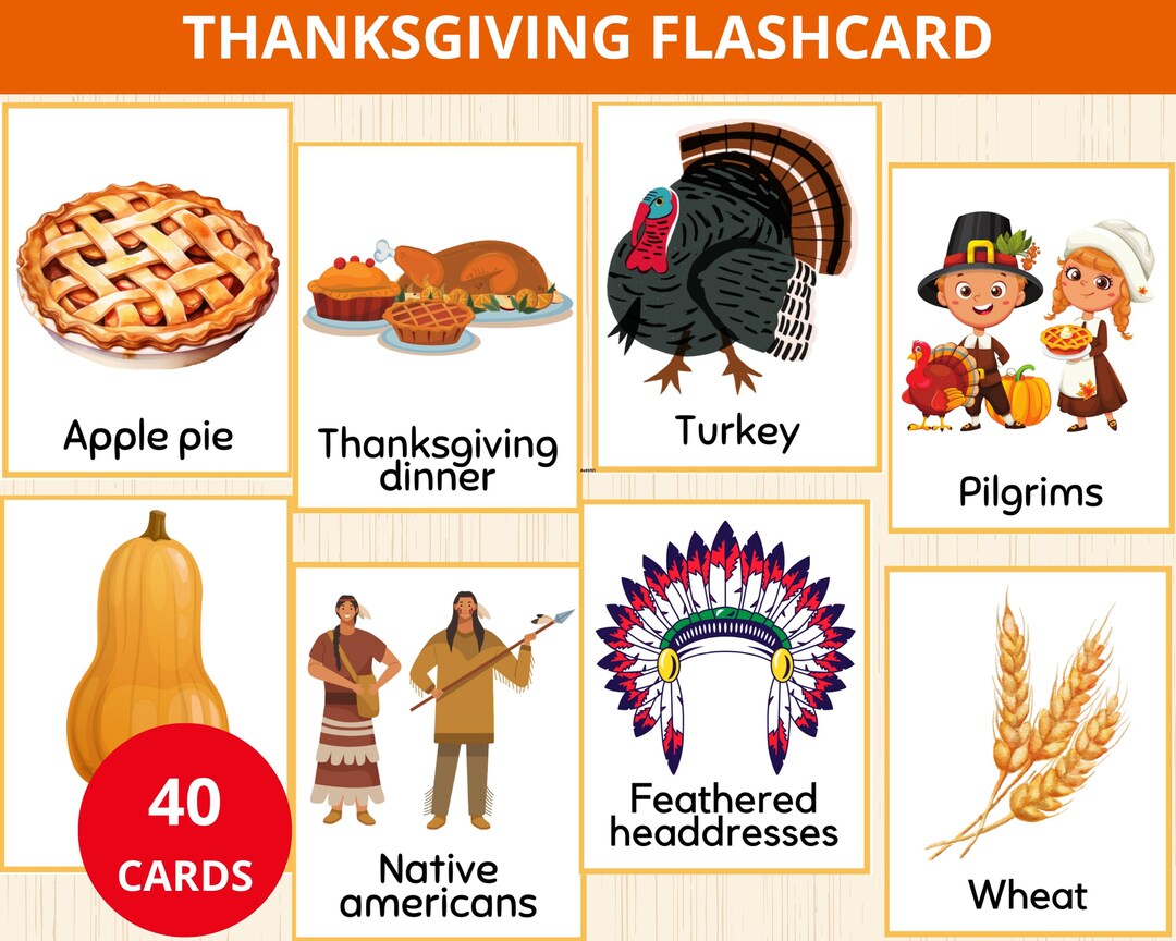Thanksgiving Vocabulary Flashcards,thanksgiving Words,thanksgiving ...