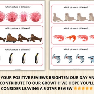 Find the Odd One Out,ocean Animals Activity,matching Similar and ...
