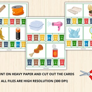 Earth Day Clip Card,earth Day Recycle Sort, Waste Sorting, Earth Day ...